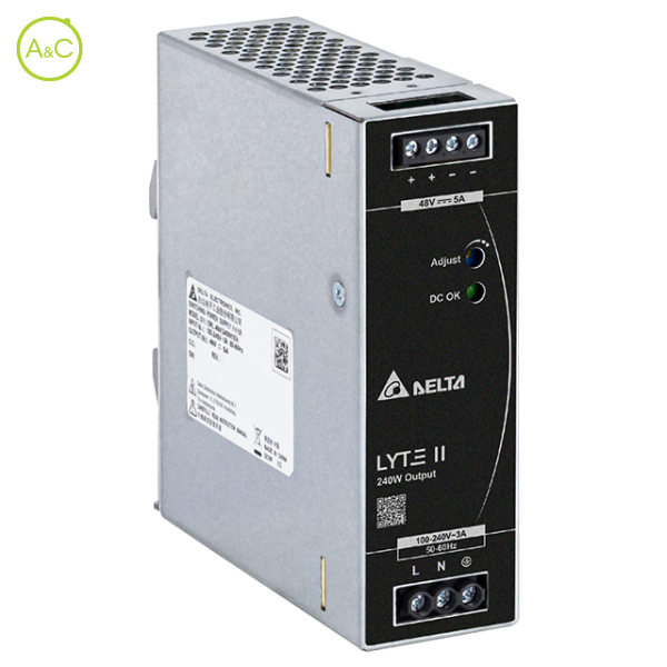 Delta introduceert 30% compactere DIN-rail power supply...